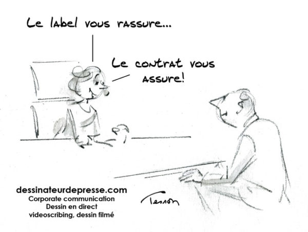 assurance humour - Dessinateur de presse et illustrateur. Dessin en direct.