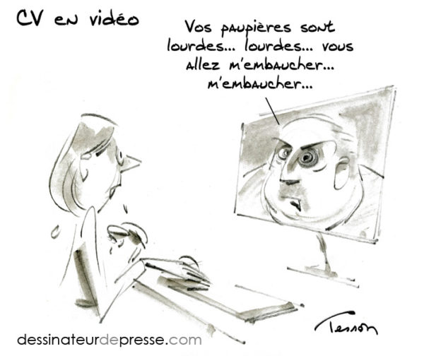 recrutement humour - Tesson, dessinateur de presse, dessin en direct ...