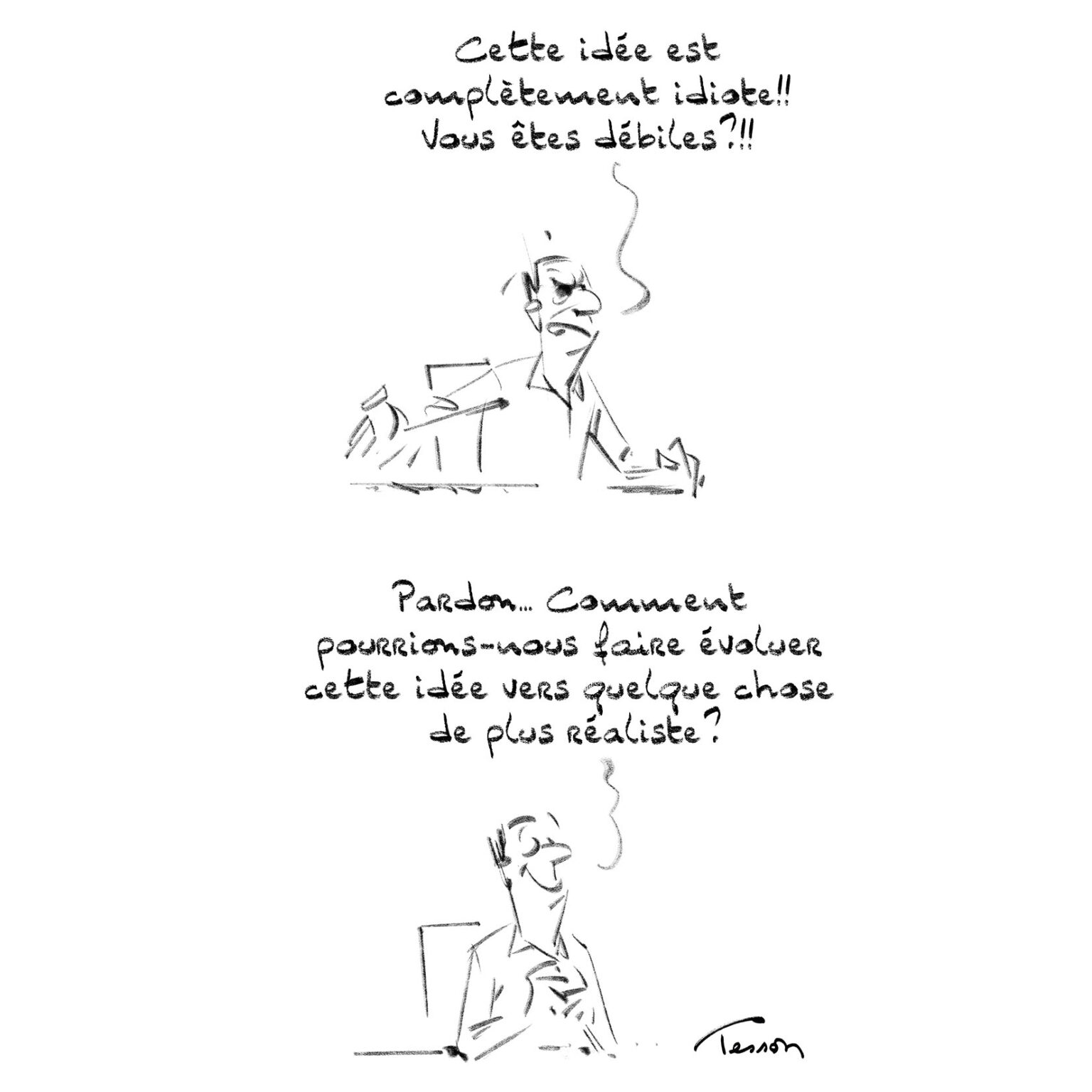 Pédagogie humour - Tesson, dessinateur de presse, dessin en direct ...